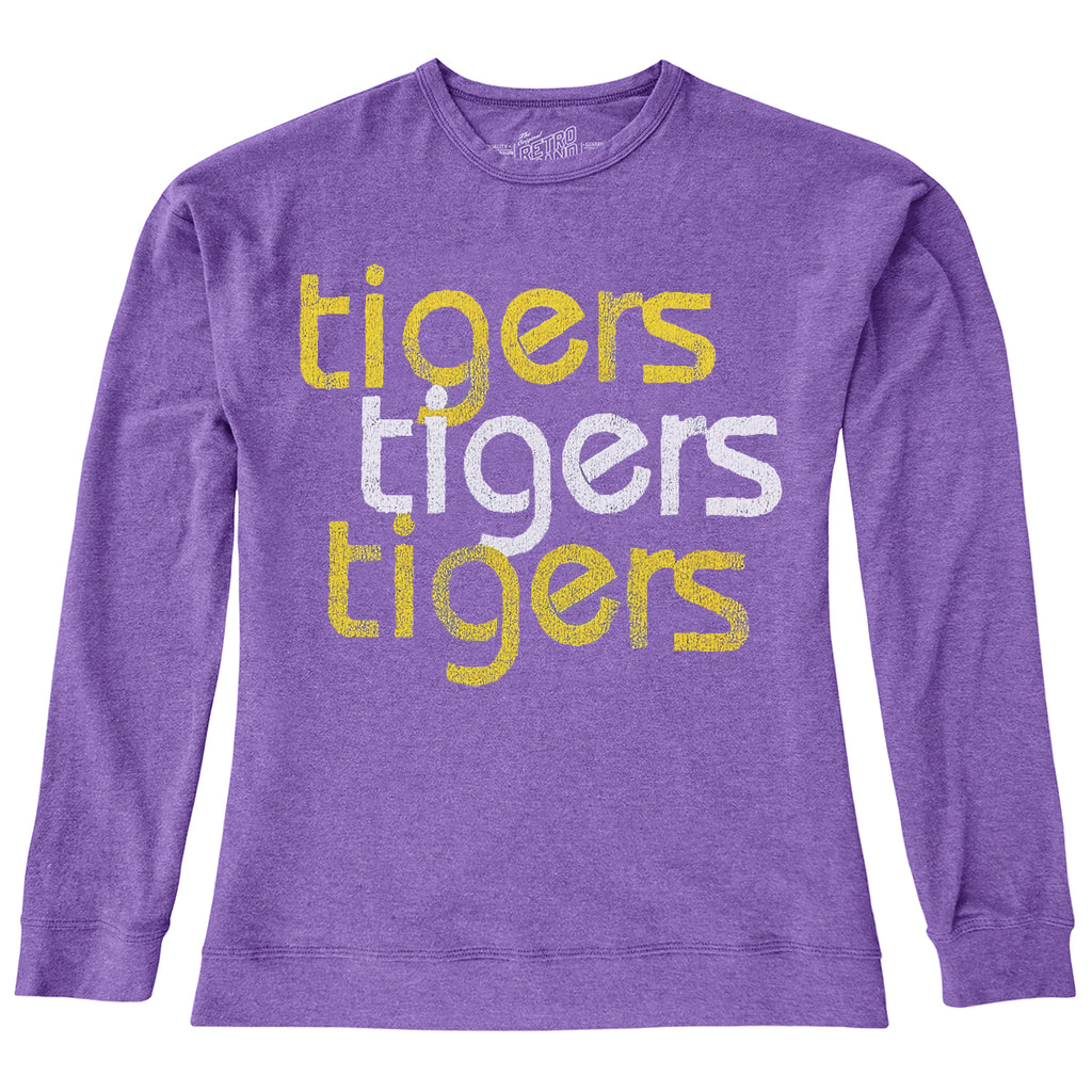LSU Tigers Retro Brand Tigers Stack Youth Loop Terry Long Sleeve T-Shi — Bengals & Bandits