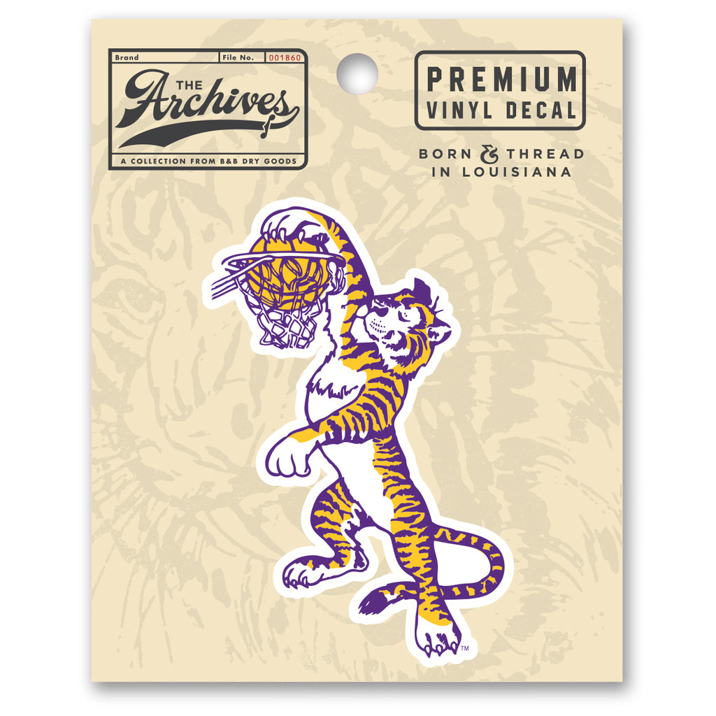 B&B Dry Goods LSU Tigers The Archives Dunking Mike Premium Vinyl Decal ...