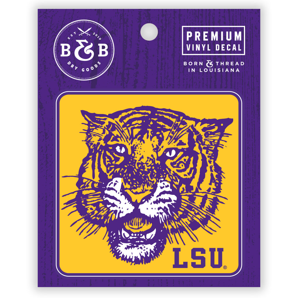 B&B Dry Goods LSU Tigers 78 Tiger Text Decal - Gold — Bengals & Bandits
