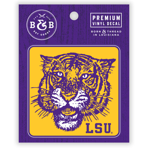 B&B Dry Goods LSU Tiger Head Premium Vinyl Decal - Purple / White ...