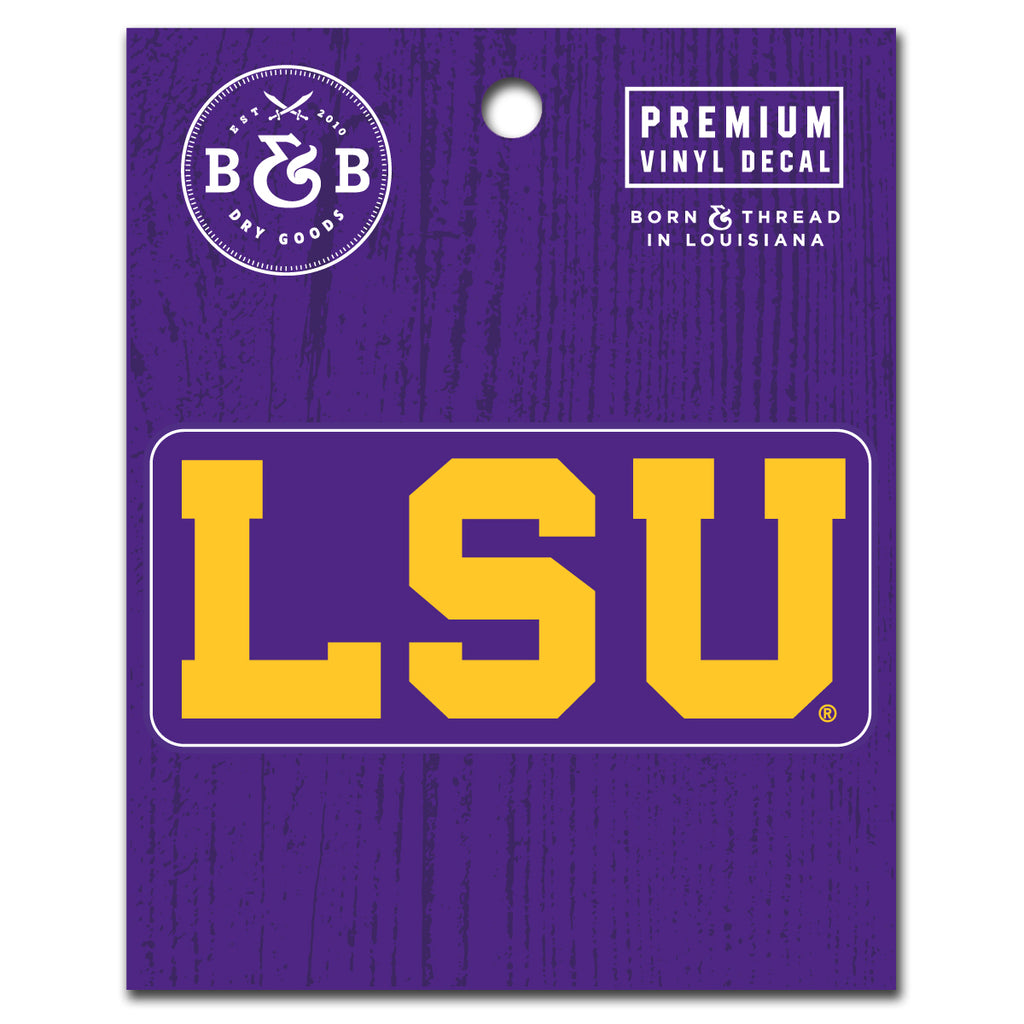 B&B Dry Goods LSU Tigers Athletic Block Decal — Bengals & Bandits