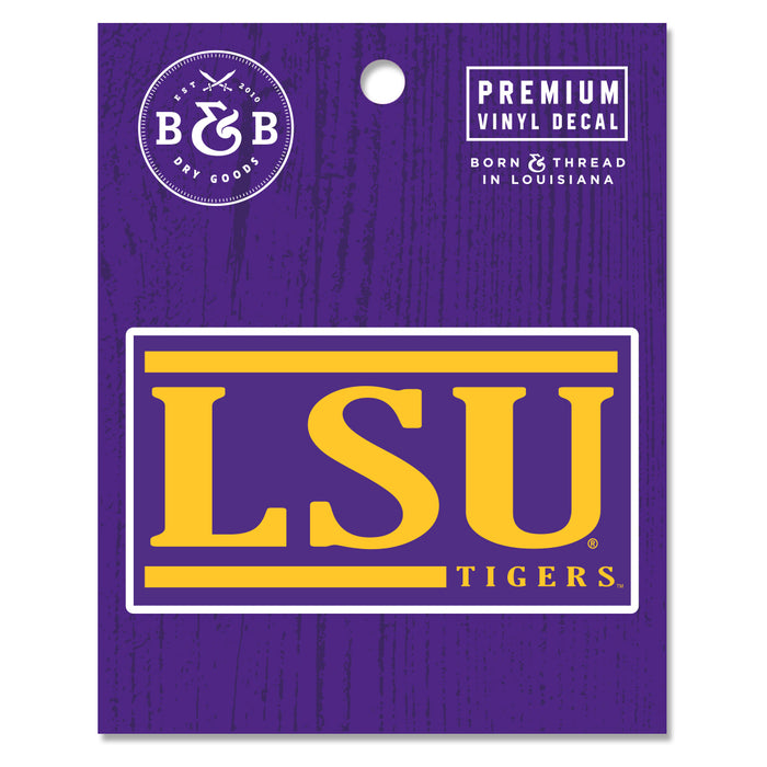 B&B Dry Goods LSU Tigers Bar Decal — Bengals & Bandits