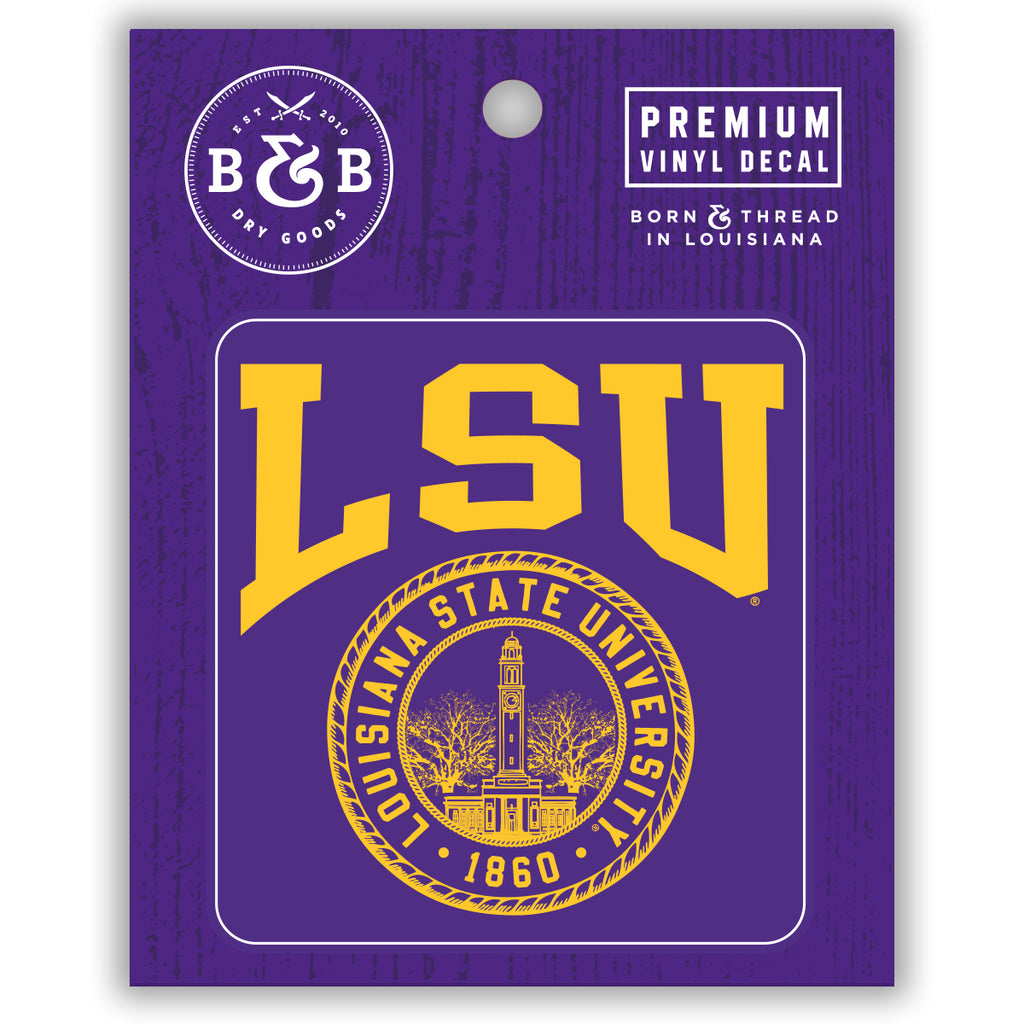 B&B Dry Goods LSU Memorial Seal Arch Decal - Purple — Bengals & Bandits