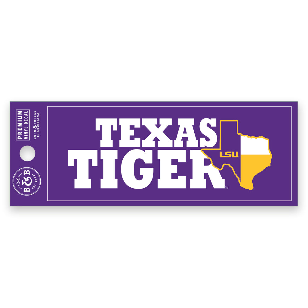 B&B Dry Goods LSU Tigers Rep Premium Vinyl Decal - Texas Tiger ...