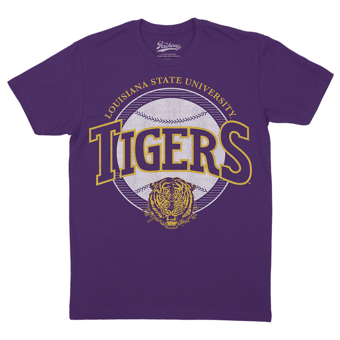 B&B Dry Goods LSU Tigers The Archives Baseball 90's Sweep T-Shirt - Pu ...
