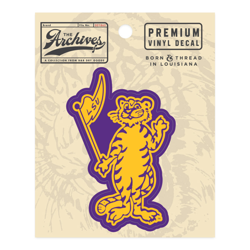 B&B Dry Goods LSU Tigers The Archives Pennant Mike Premium Vinyl Decal ...