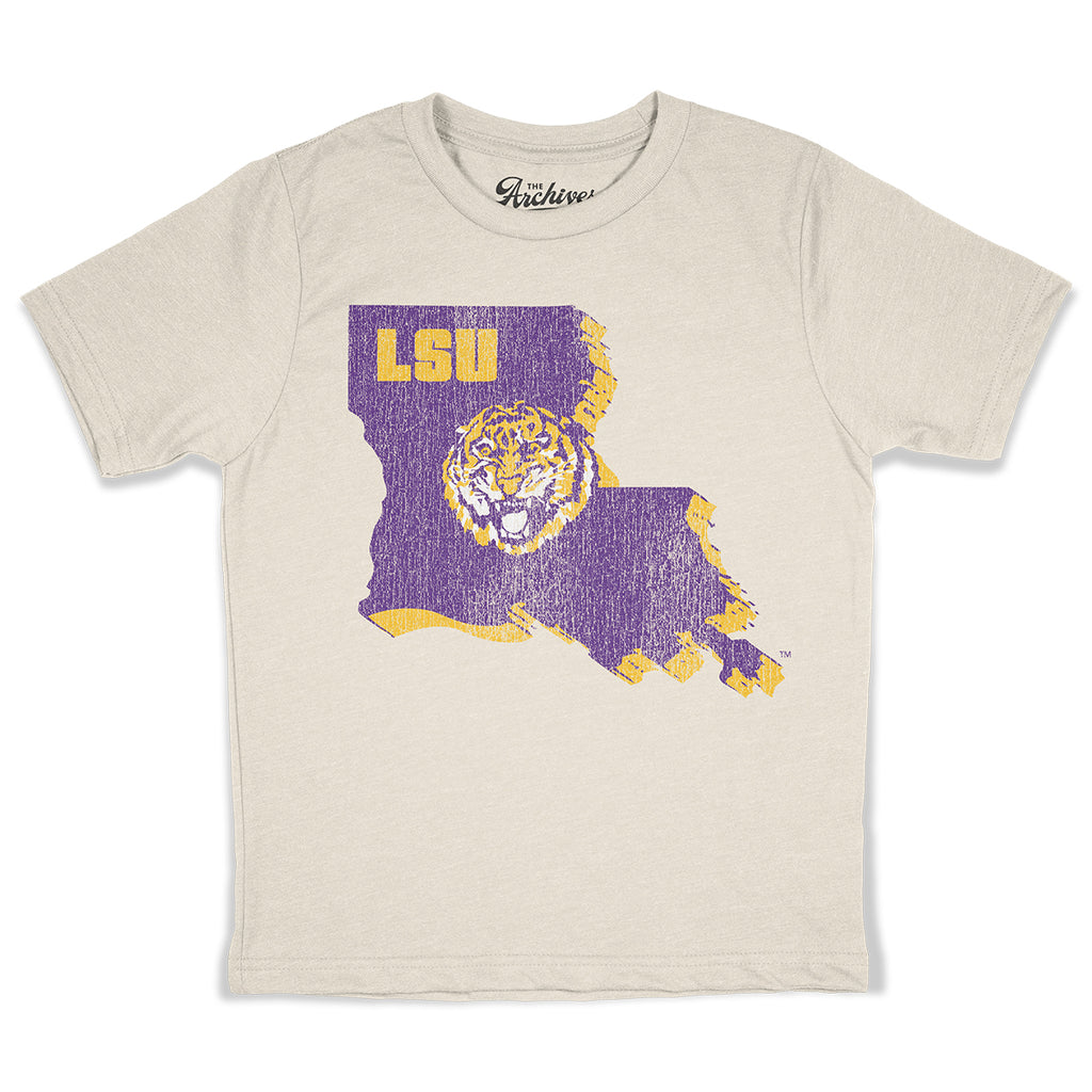 B&B Dry Goods LSU Tigers The Archives Round Vault State Youth T-Shirt ...