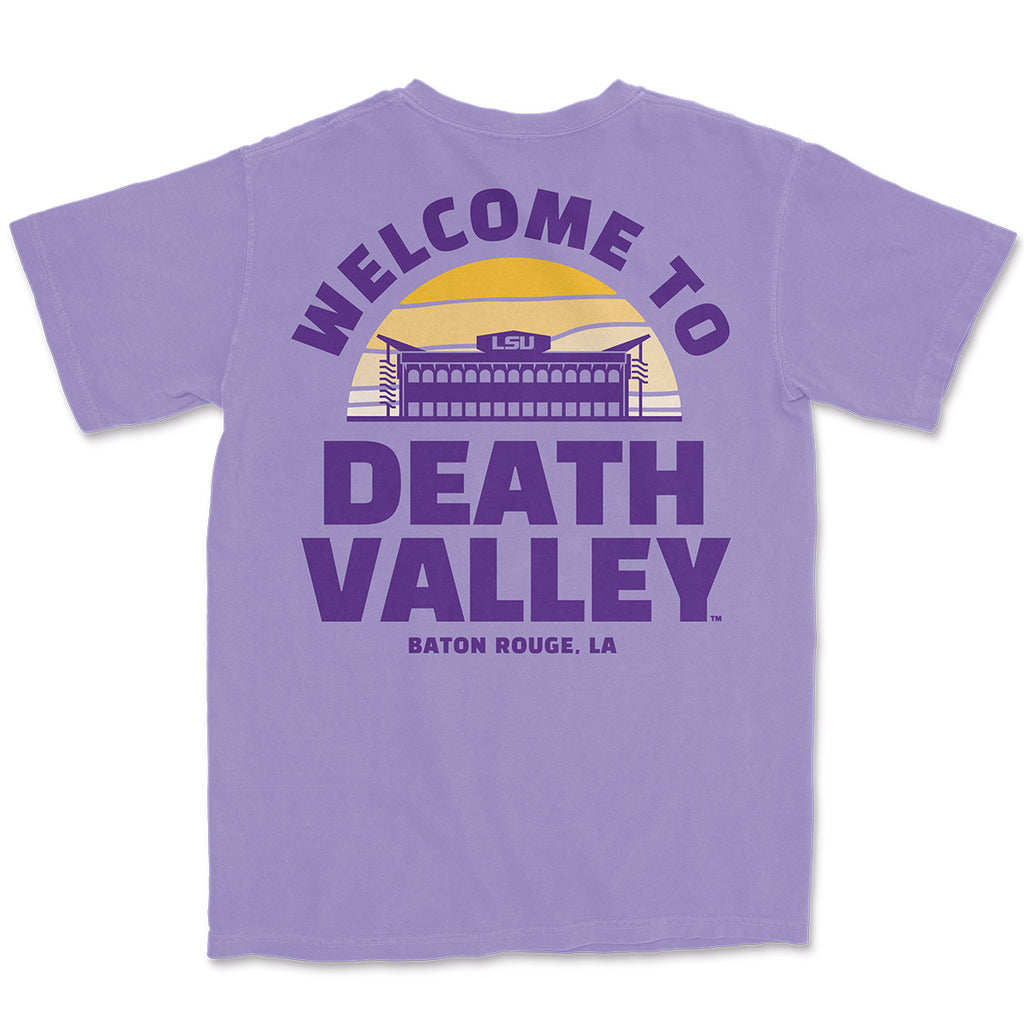 B&B Dry Goods LSU Tigers Death Valley Sunset Garment Dyed Pocket T-Shi ...
