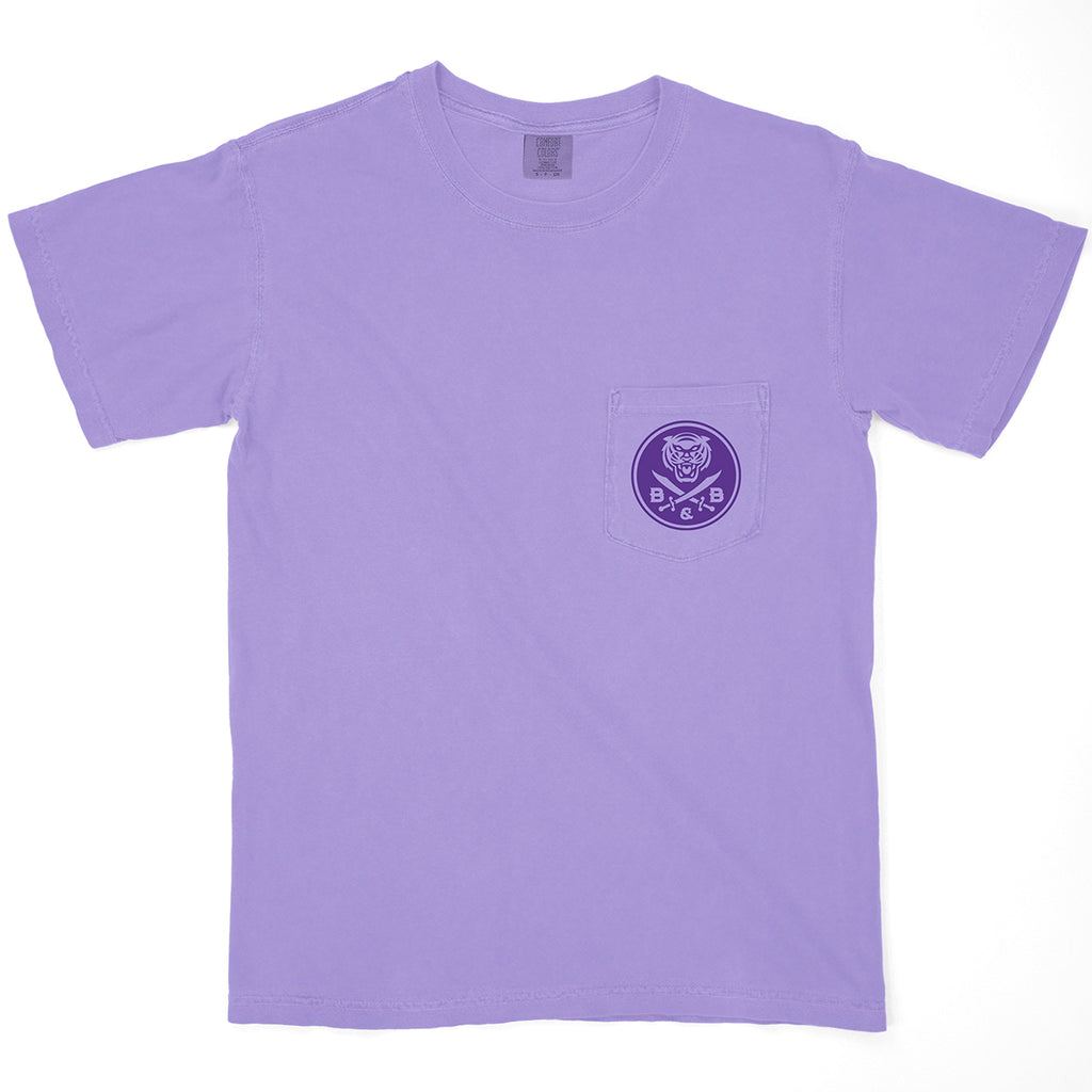 B&B Dry Goods LSU Tigers Death Valley Sunset Garment Dyed Pocket T-Shi ...