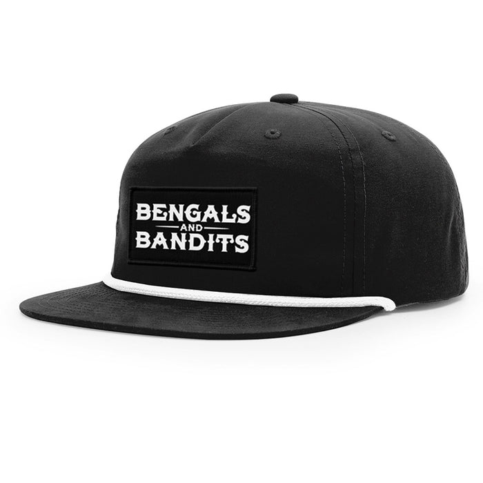Bengals & Bandits Richardson Text Patch Umpqua Rope Hat - Black w/ Whi