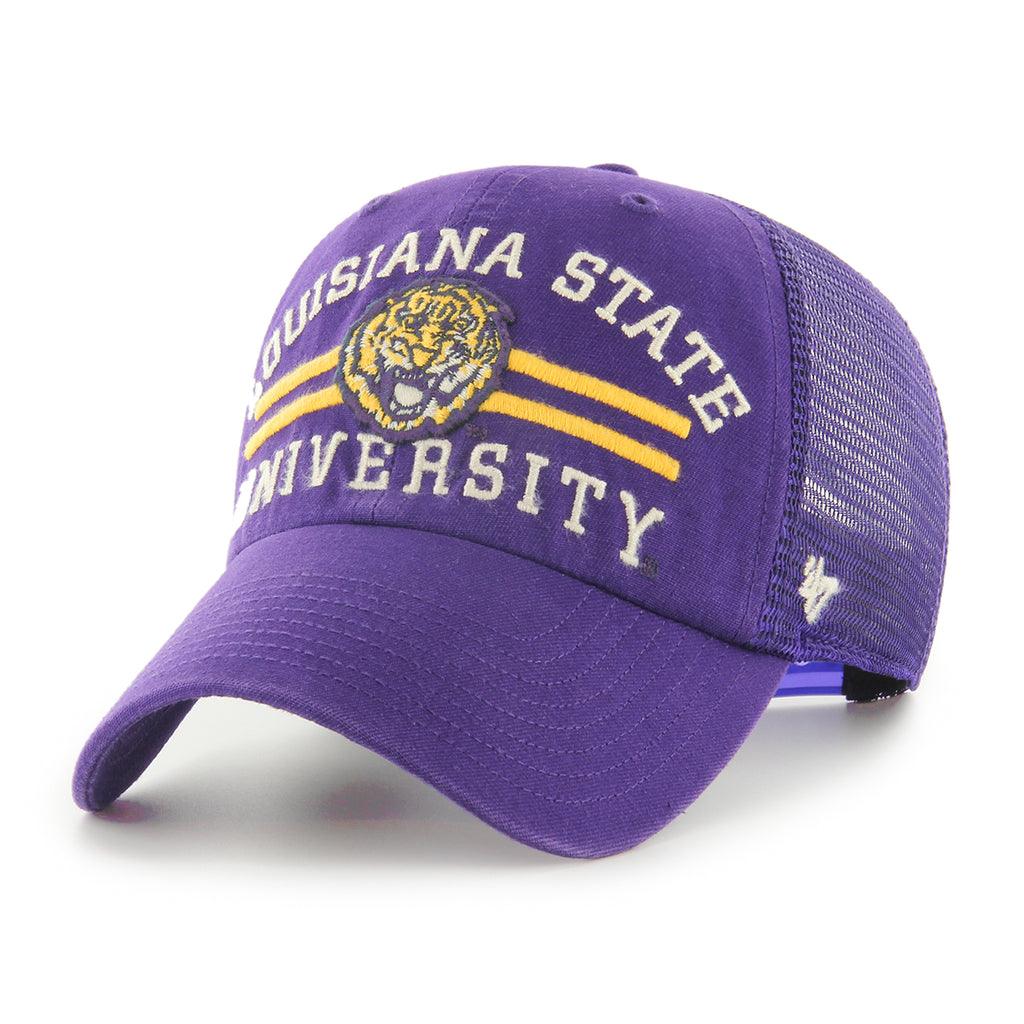LSU Tigers 47 Brand Round Vault Highpoint Mesh Trucker Hat - Purple ...