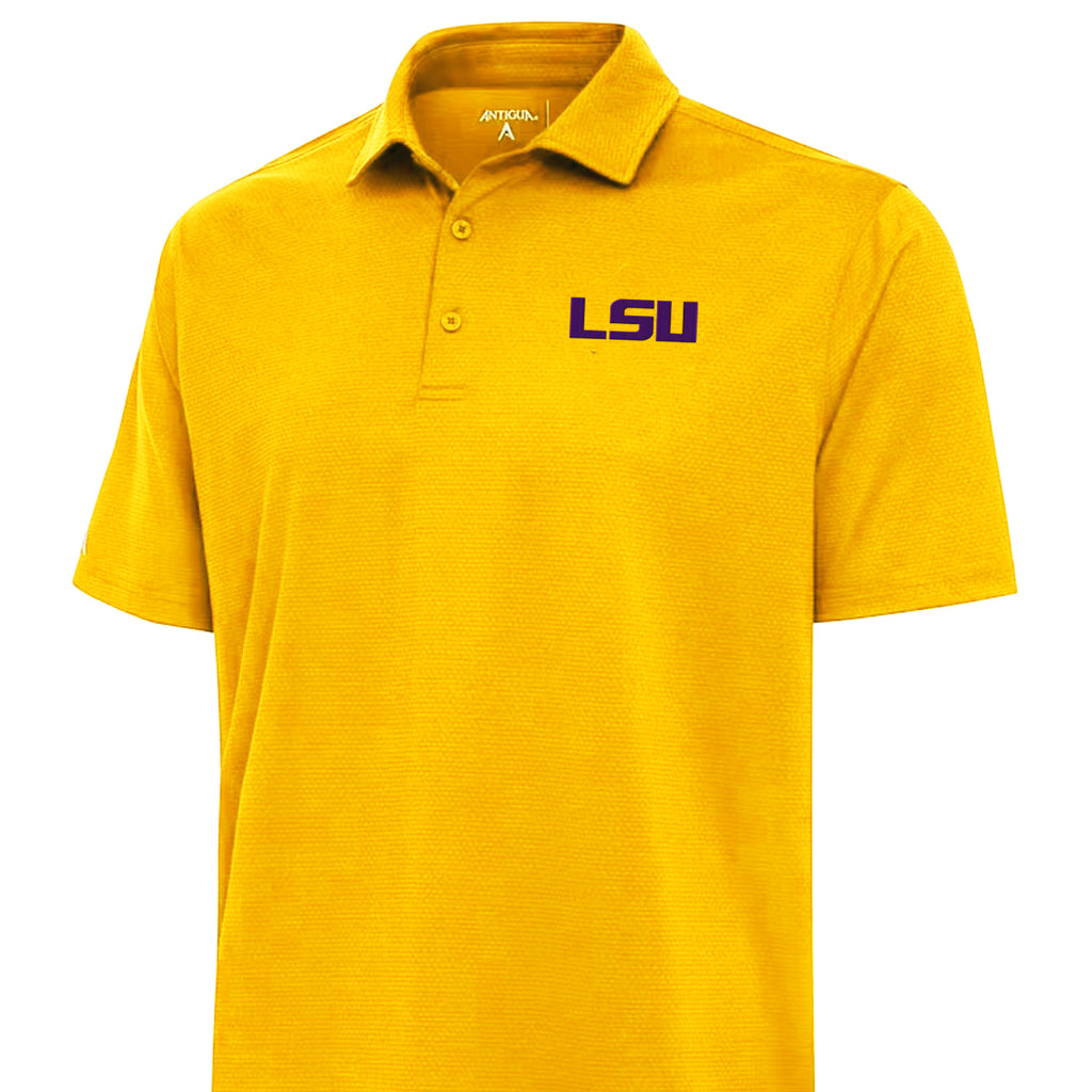 LSU Tigers Antigua Apparel Valid Texture Performance Polo - Gold ...