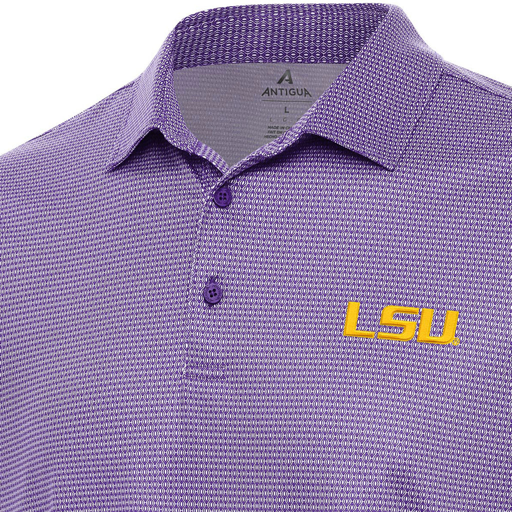 LSU Tigers Antigua Rings Pattern Performance Polo - Purple / White ...