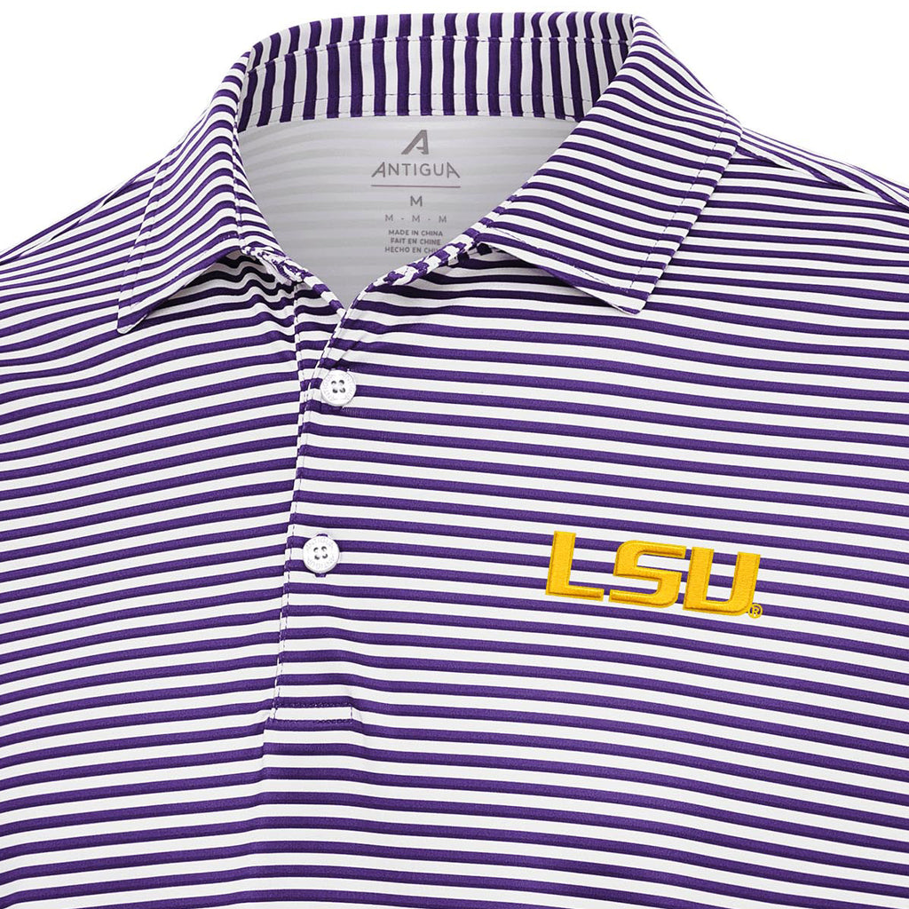 LSU Tigers Antigua Skills Stripe Performance Polo - Purple / White ...
