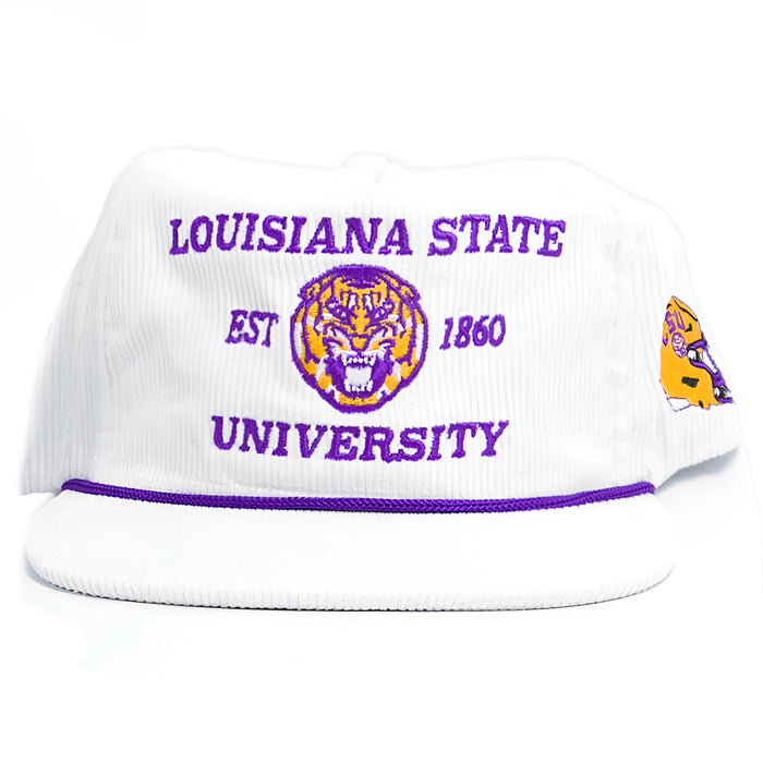 LSU Tigers Bad Day Hat Co. Football Corduroy Five-Panel Rope Hat - Whi ...