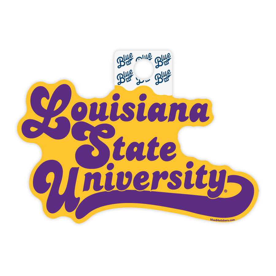 LSU Tigers Blue 84 Retro Huffed Script Decal — Bengals & Bandits
