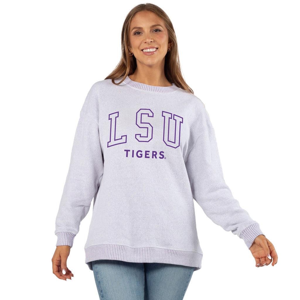 LSU Tigers Chicka-d Vintage Economics Warmup Crewneck Sweatshirt - Gra ...