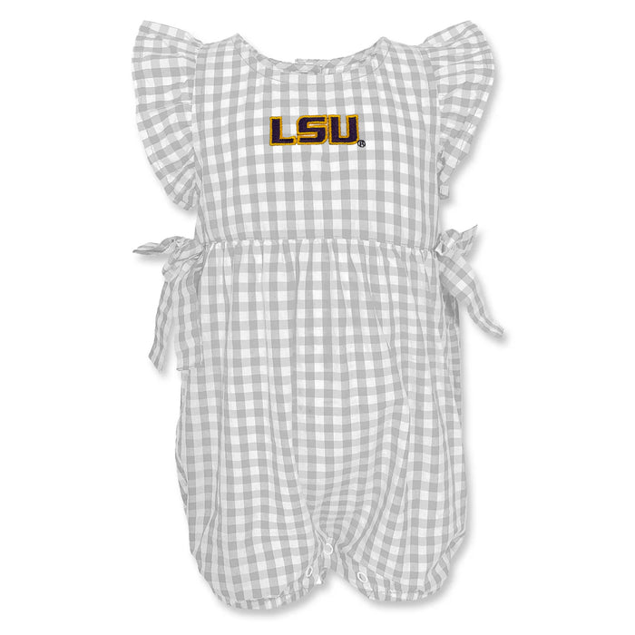 LSU Tigers Garb Constance Gingham Infant Onesie Romper - White / Grey ...