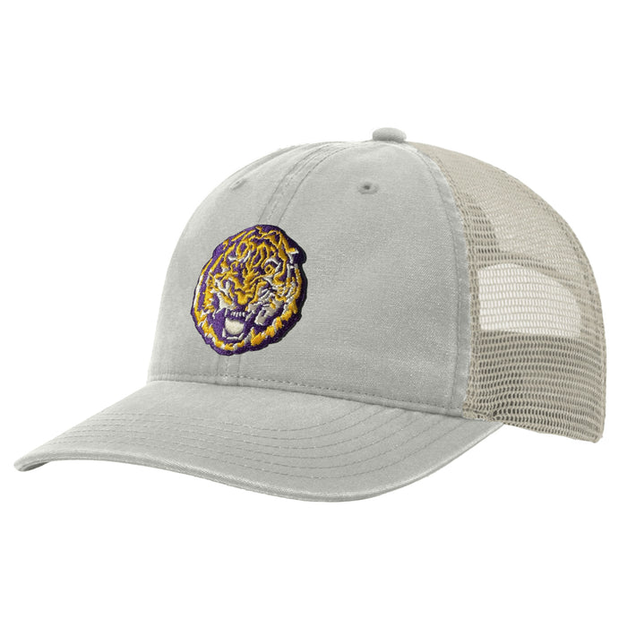 LSU Tigers Image One Round Vault Mesh Trucker Hat - Light Grey ...