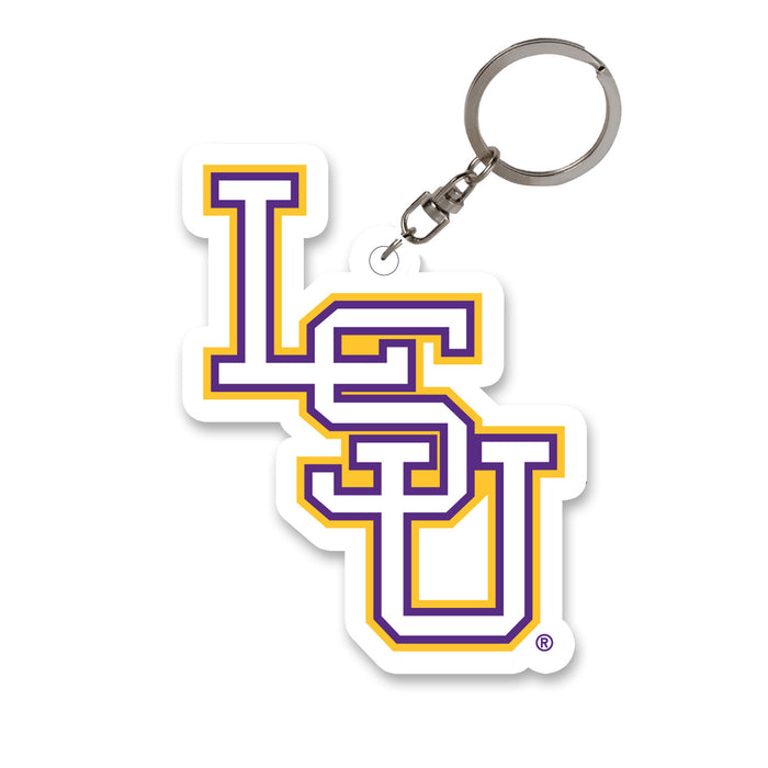LSU Tigers Interlock Printed PVC Flexible Keychain — Bengals & Bandits