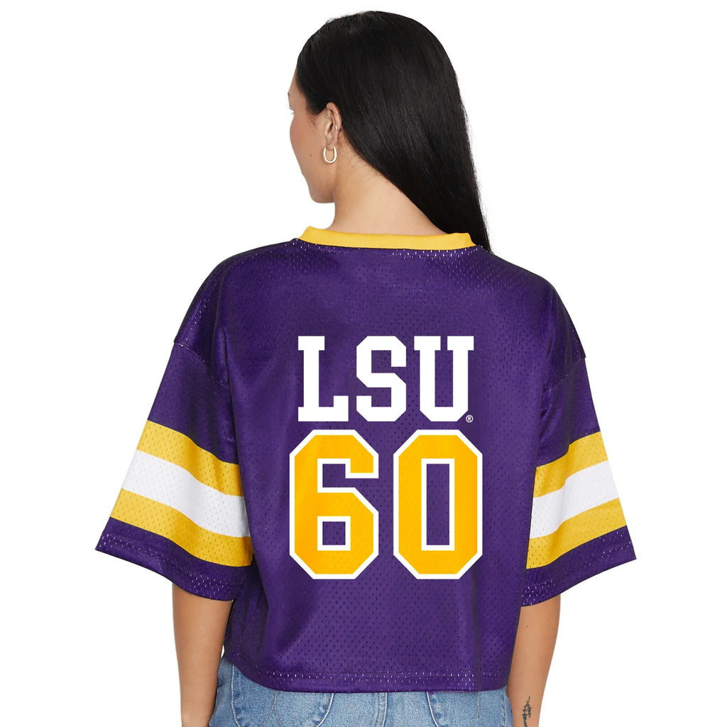 LSU Tigers LOJO Throwback Football Mesh Crop Jersey - Purple — Bengals ...