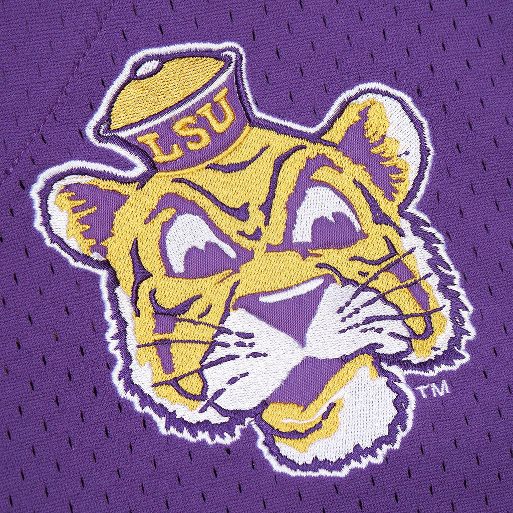 LSU Tigers Mitchell & Ness Beanie Mike Game Time Mesh Button Front Jer ...