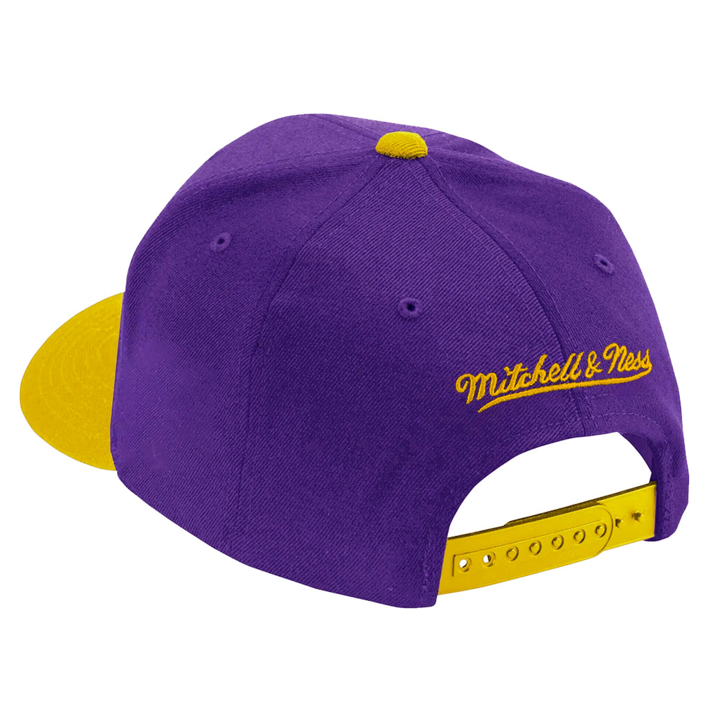 LSU Tigers Mitchell & Ness Round Vault Boom Text Pro Snapback Hat - Pu ...