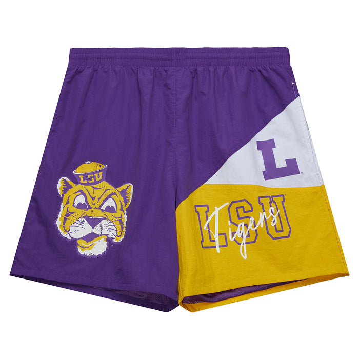 LSU Tigers Mitchell & Ness Vintage Logos Woven Pocket Nylon Shorts - P ...