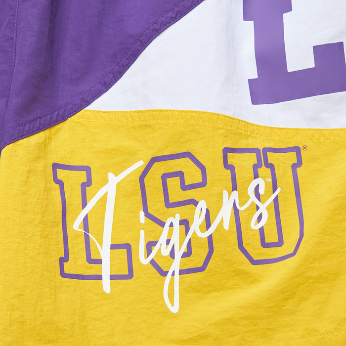 LSU Tigers Mitchell & Ness Vintage Logos Woven Pocket Nylon Shorts - P ...