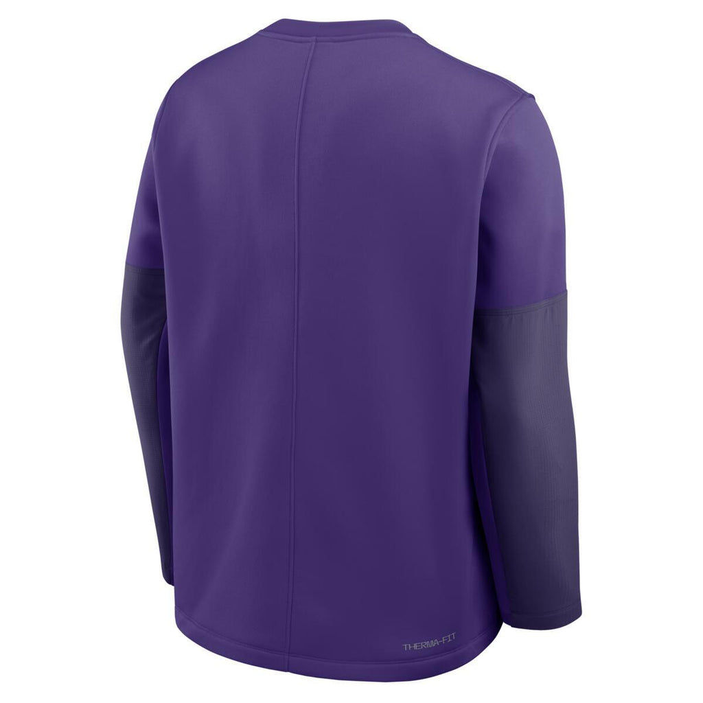 LSU Tigers Nike 2025 On-Field Coaches Performance Crewneck Sweatshirt ...