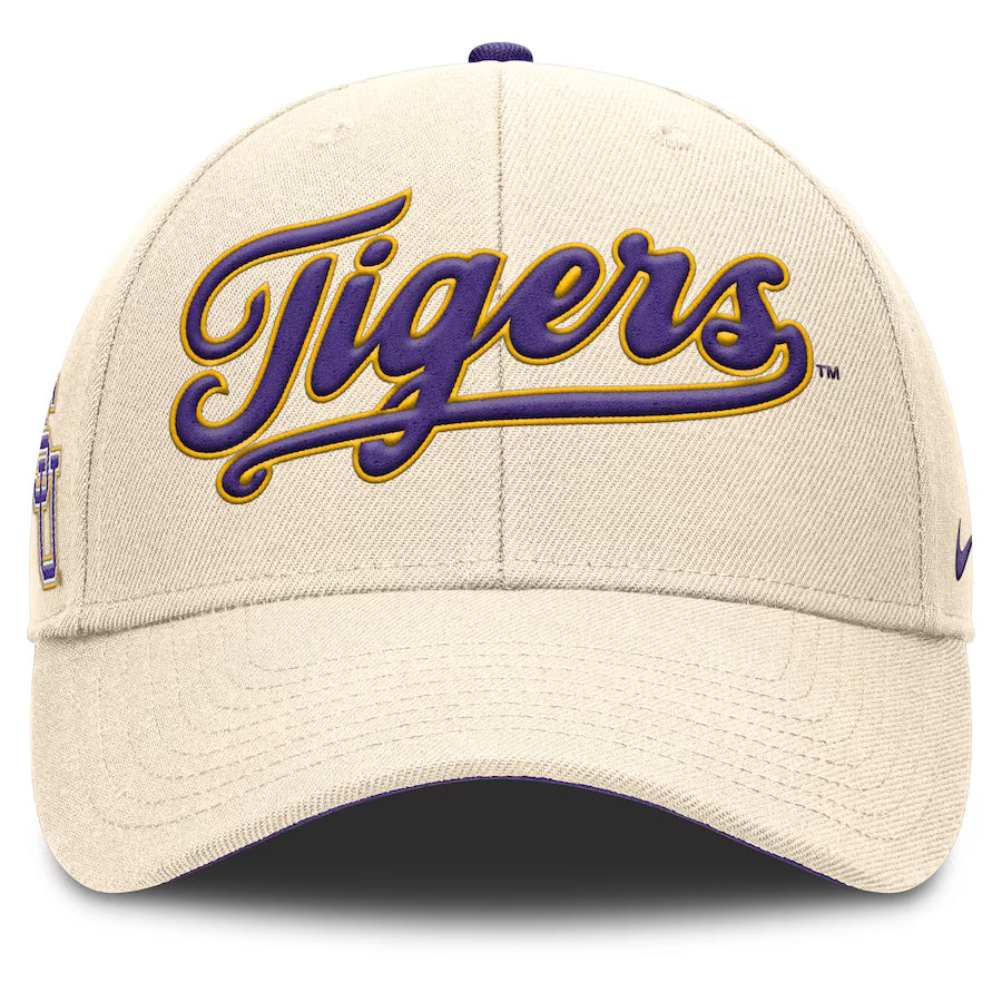 LSU Tigers Nike Baseball Script Primetime Rise Adjustable Structured H ...
