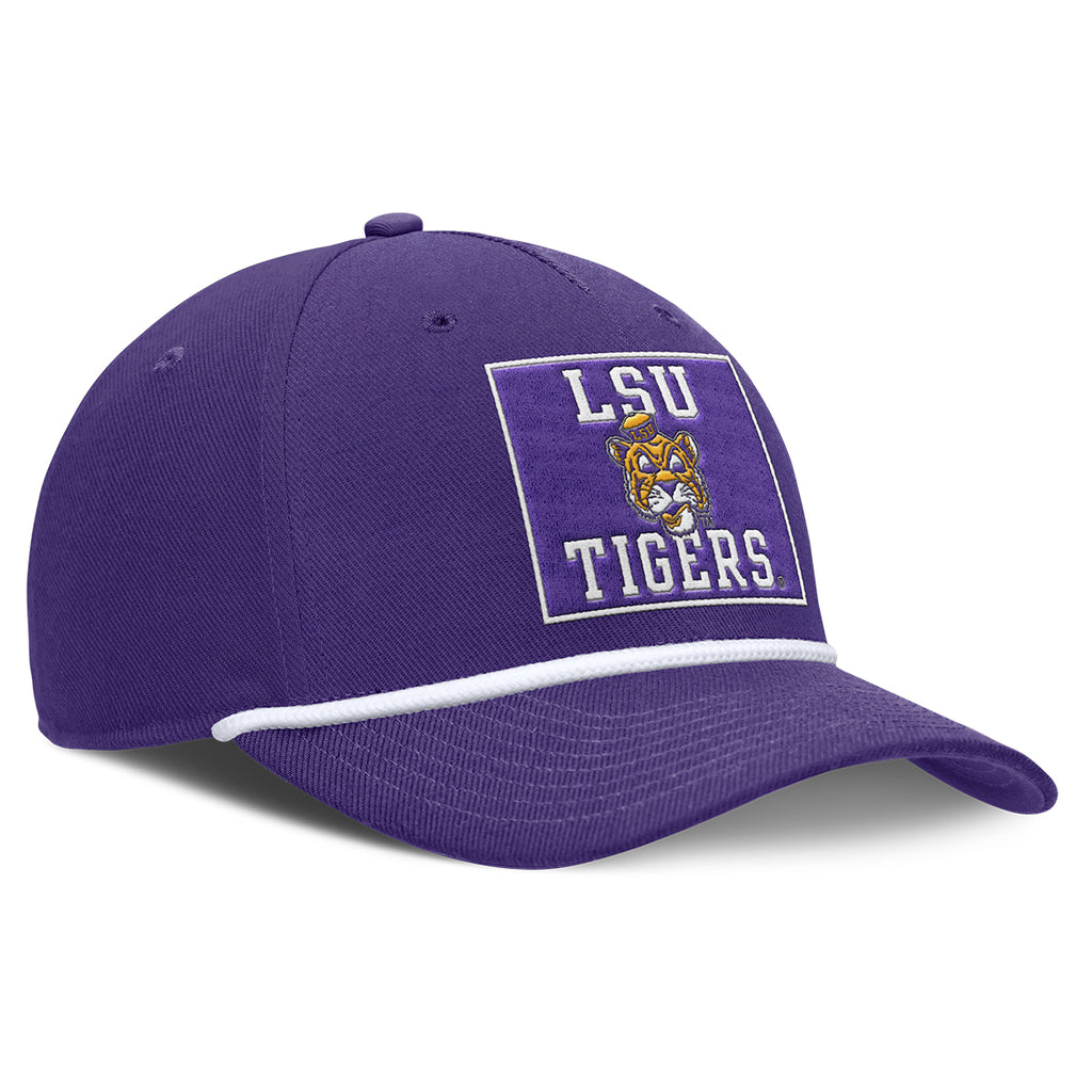 LSU Tigers Nike Beanie Mike 5-Panel Rise Academic Rope Hat - Purple ...