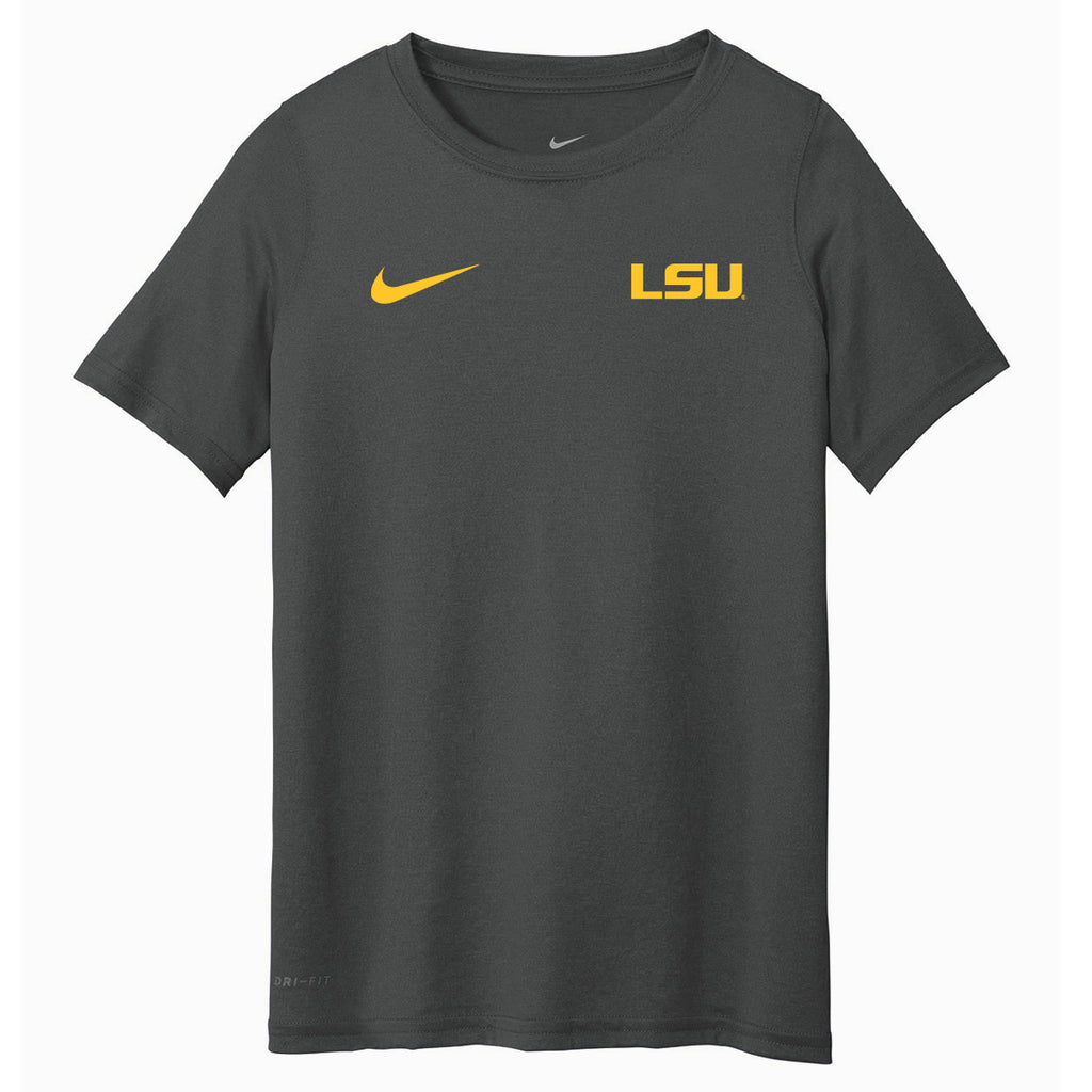 LSU Tigers Nike Small Geaux Font Performance Legend Youth T-Shirt - An ...