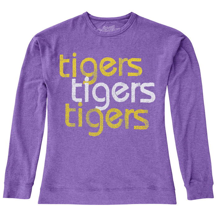 LSU Tigers Retro Brand Tigers Stack Youth Loop Terry Long Sleeve T-Shi ...
