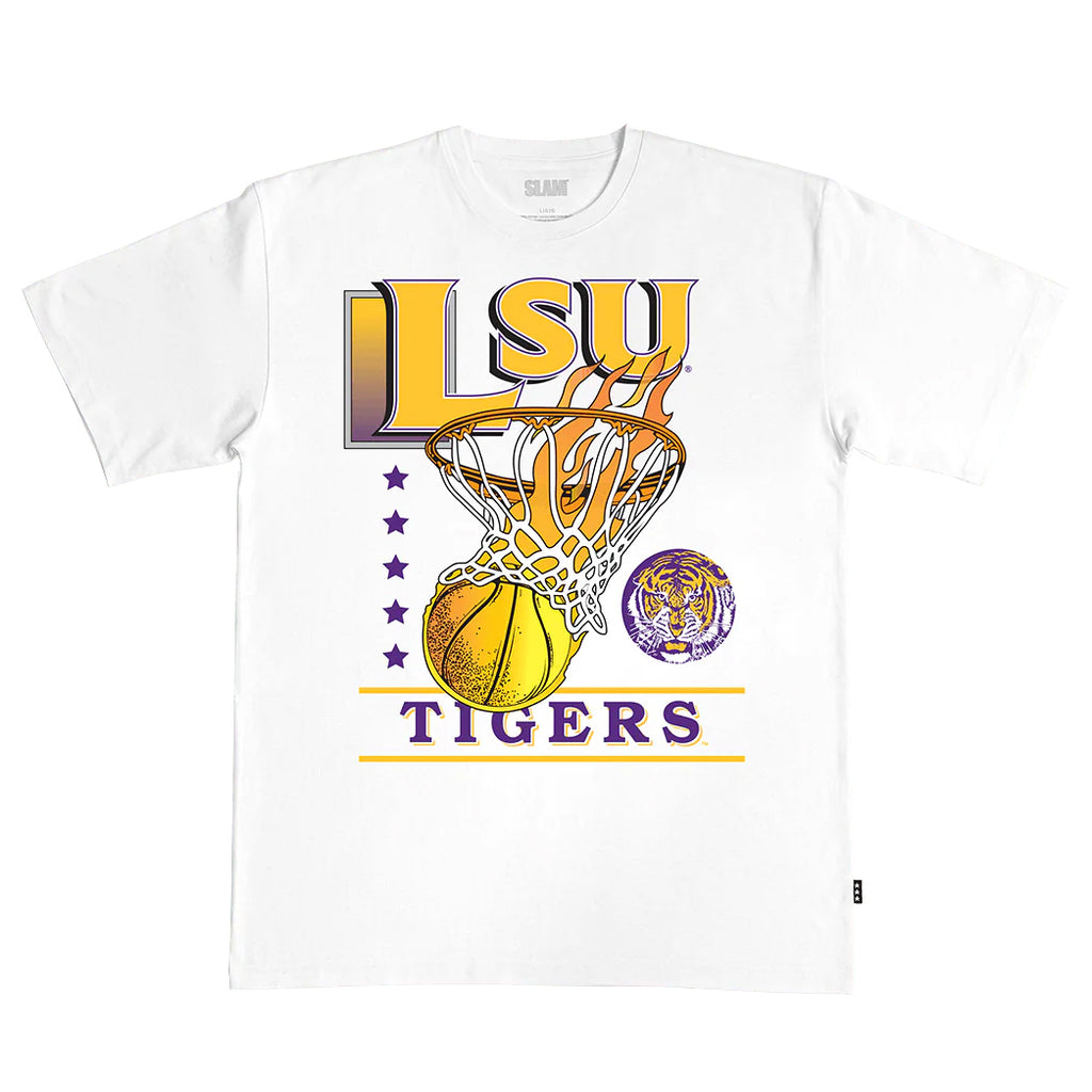LSU Tigers SLAM Vault Circle Hoops Heavyweight Classic T-Shirt - White ...