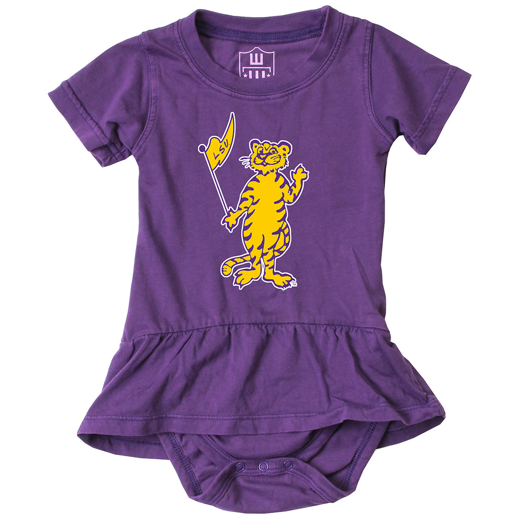 LSU Tigers Wes & Willy Pennant Ruffle Hopper Infant Bodysuite Onesie ...