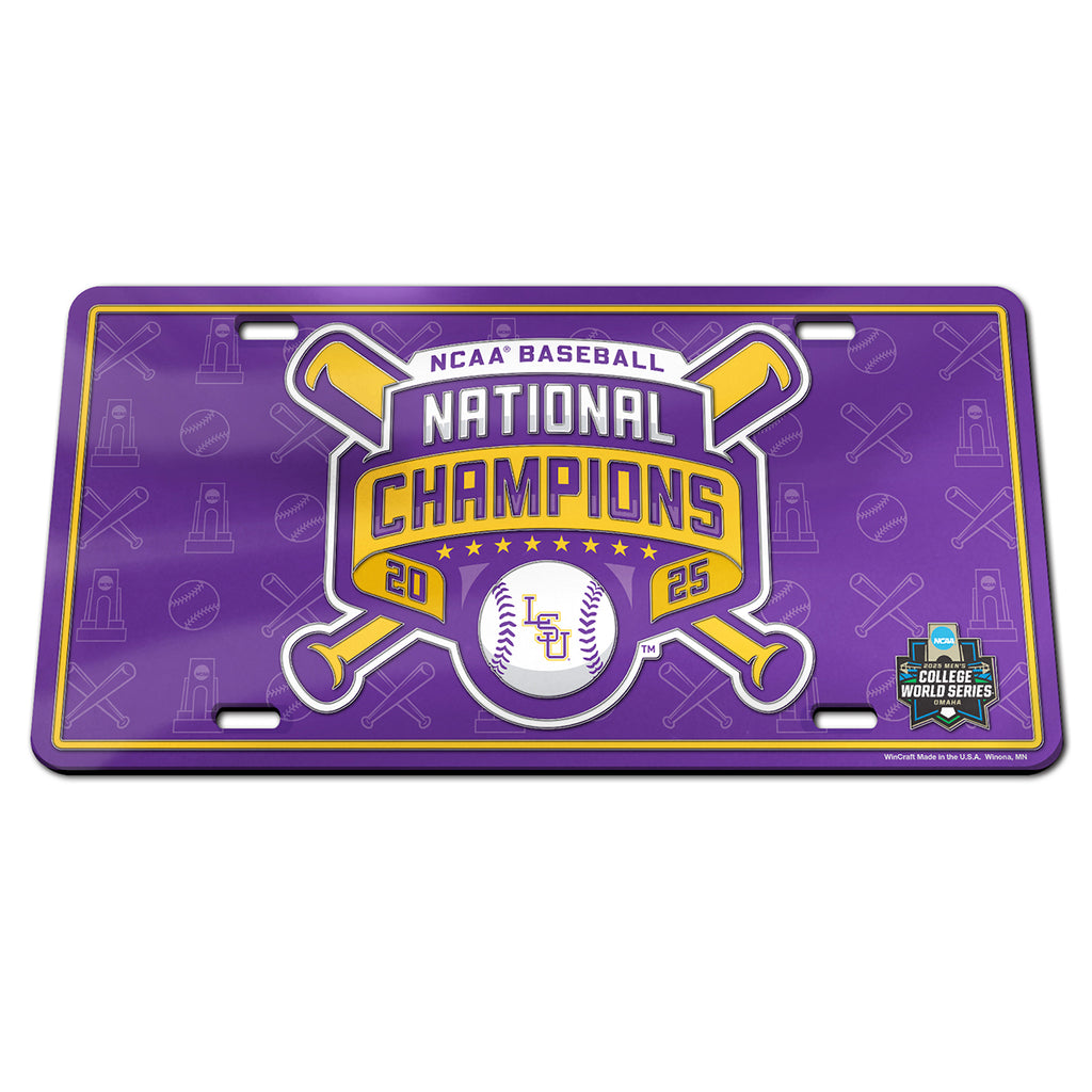 LSU Tigers Wincraft 2025 Baseball National Champions Acrylic License P ...