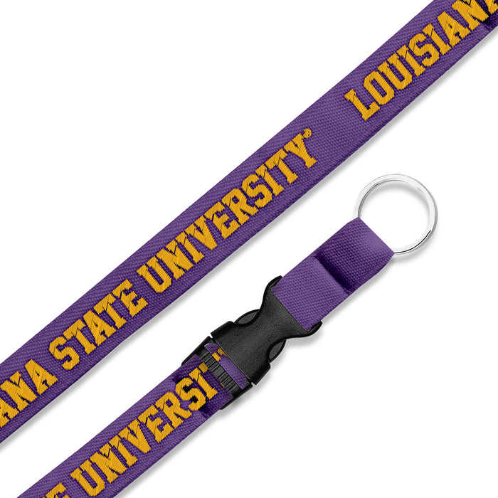 LSU Tigers Woven Text Detachable 3/4" Wide Lanyard — Bengals & Bandits
