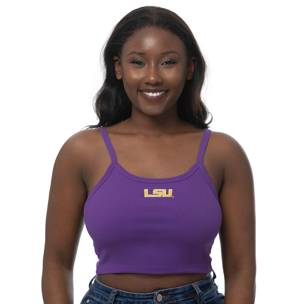 LSU Tigers ZooZatZ Primary Embroidered Ribbed Cami Tank - Purple ...