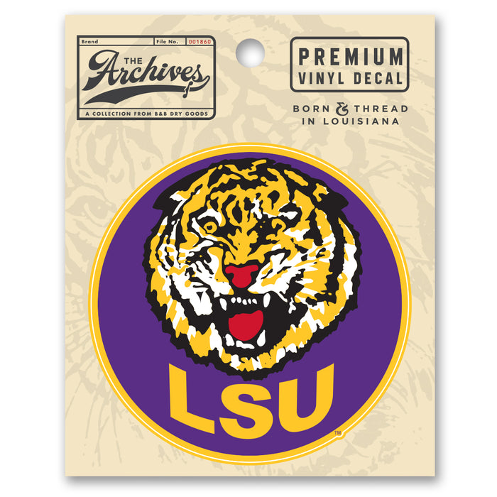 B&B Dry Goods LSU Tigers The Archives Round Vault Circle Premium Vinyl ...