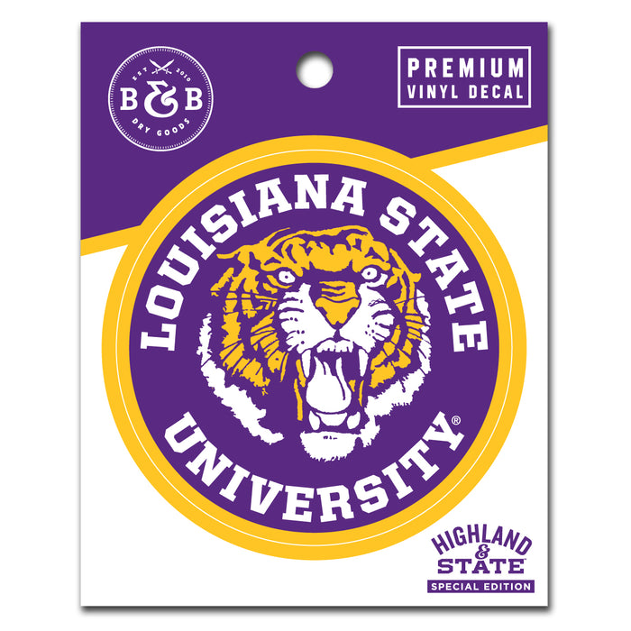 B&B Dry Goods x Highland & State LSU Tigers 86 Seal Premium Vinyl Decal ...