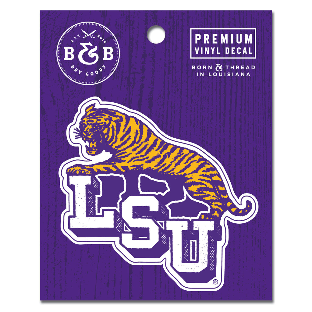 B&B Dry Goods LSU Tigers 68 Tiger Step Premium Vinyl Decal — Bengals ...
