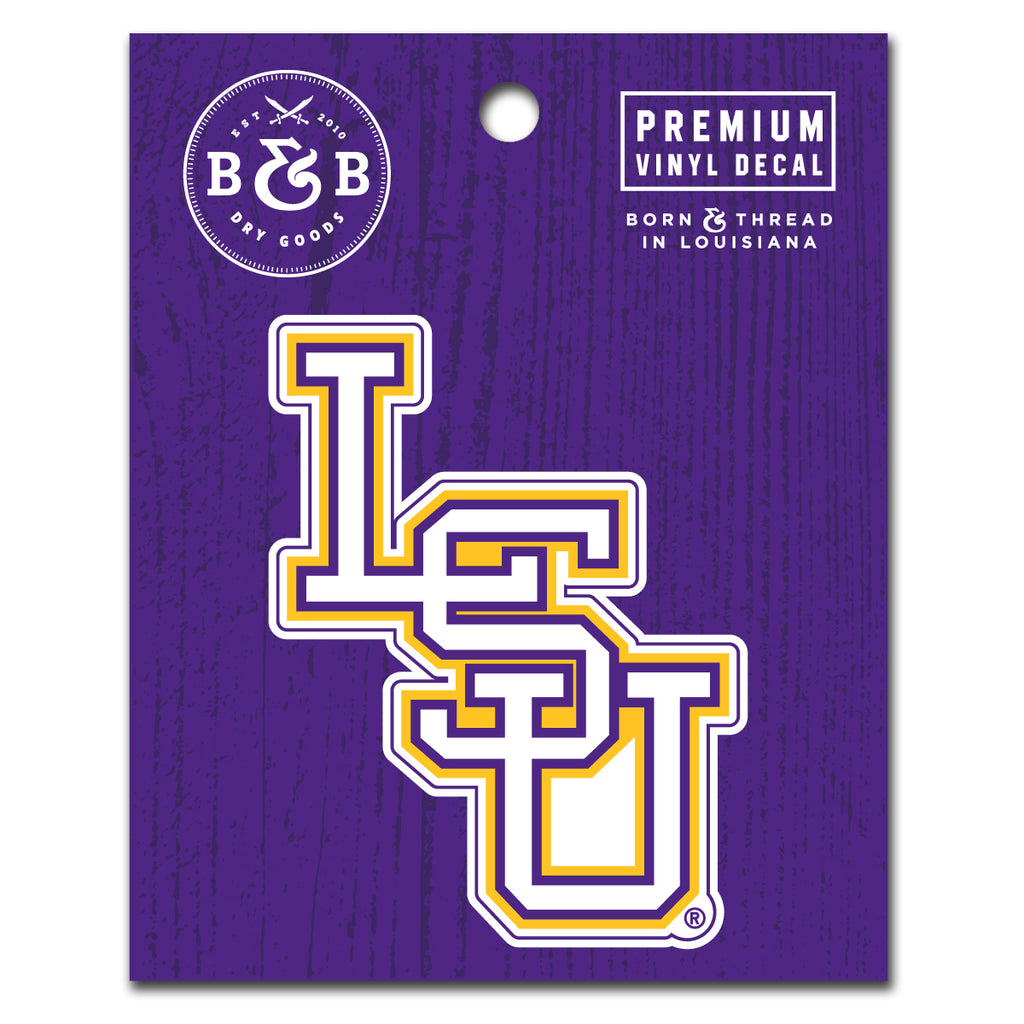 B&B Dry Goods LSU Tigers Interlock Premium Vinyl Decal — Bengals & Bandits