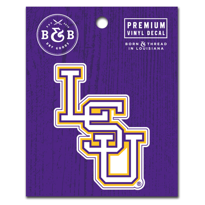 B&B Dry Goods LSU Tigers Interlock Premium Vinyl Decal — Bengals & Bandits