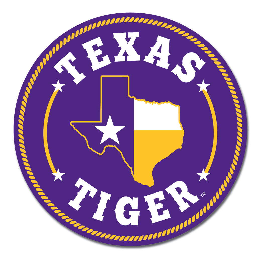 B&B Dry Goods LSU Tigers Texas Tiger Round Premium Vinyl Decal ...