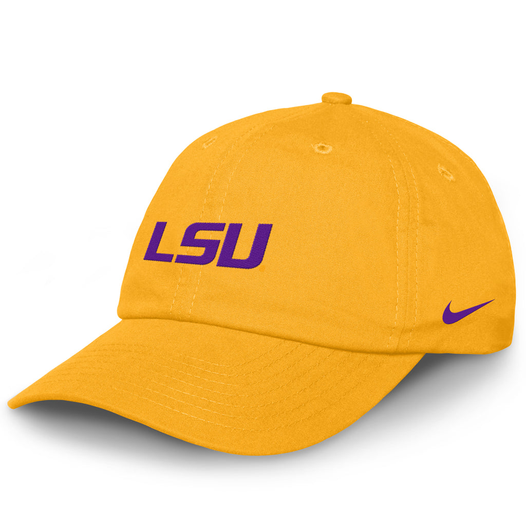 LSU Tigers Nike Primary Heritage 86 Campus Adjustable Hat - Gold ...